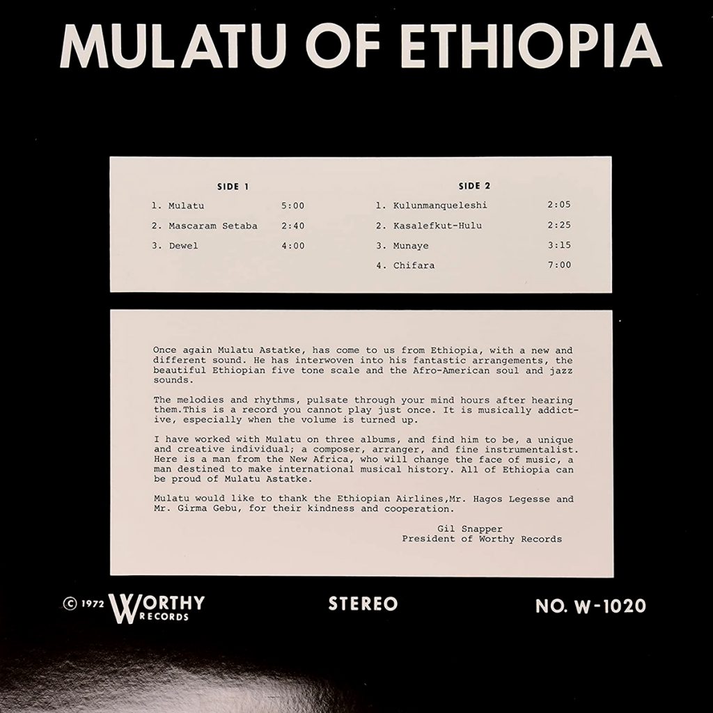 Mulatu Astatke – Mulatu of Ethiopia – Beatnik Store